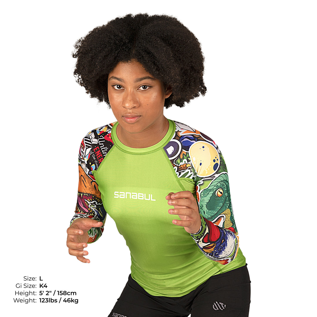Kids and Teens Sticker Bomb MMA & No Gi Jiu Jitsu Rash Guard – Sanabul